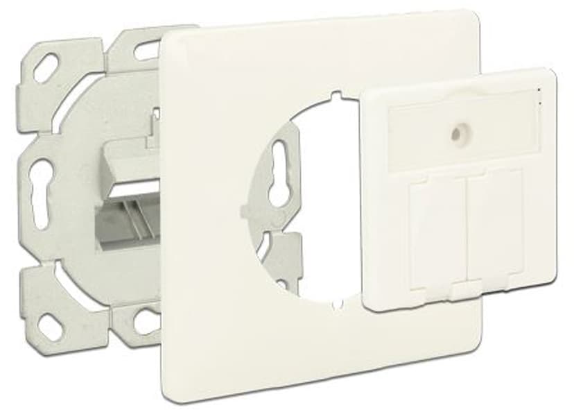 Delock 2 Port Keystone Wall Outlet Compact (86219) | Dustin.se