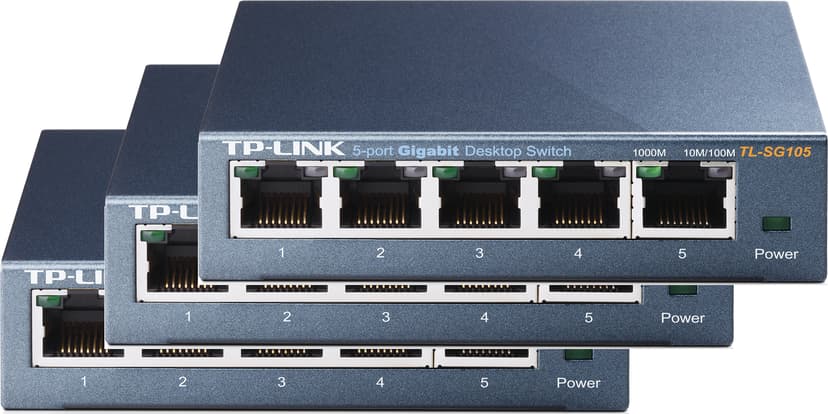 TP-Link TL-SG105 5-Port Gigabit Switch 3-pack | Dustin.fi