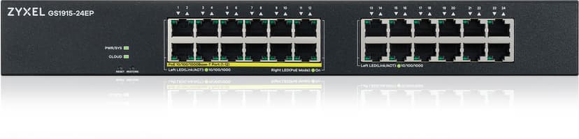 Zyxel Nebula GS1915-24EP 24-Port PoE 130W Switch | Dustinhome.dk