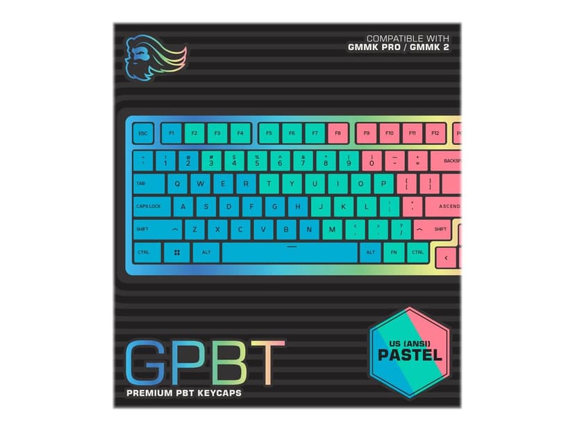 Glorious GPBT Keycaps ISO Nordic-Layout Pastel Keycap set | Dustin.no